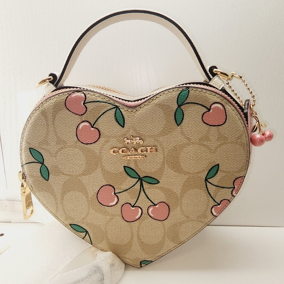 Coach | Bags | Coach Heart Crossbody In Signature Canvas With Heart ...